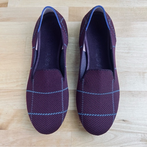 Rothy's | Shoes | Rothys The Loafer Flats Burgundy Purple Grid Shoes ...